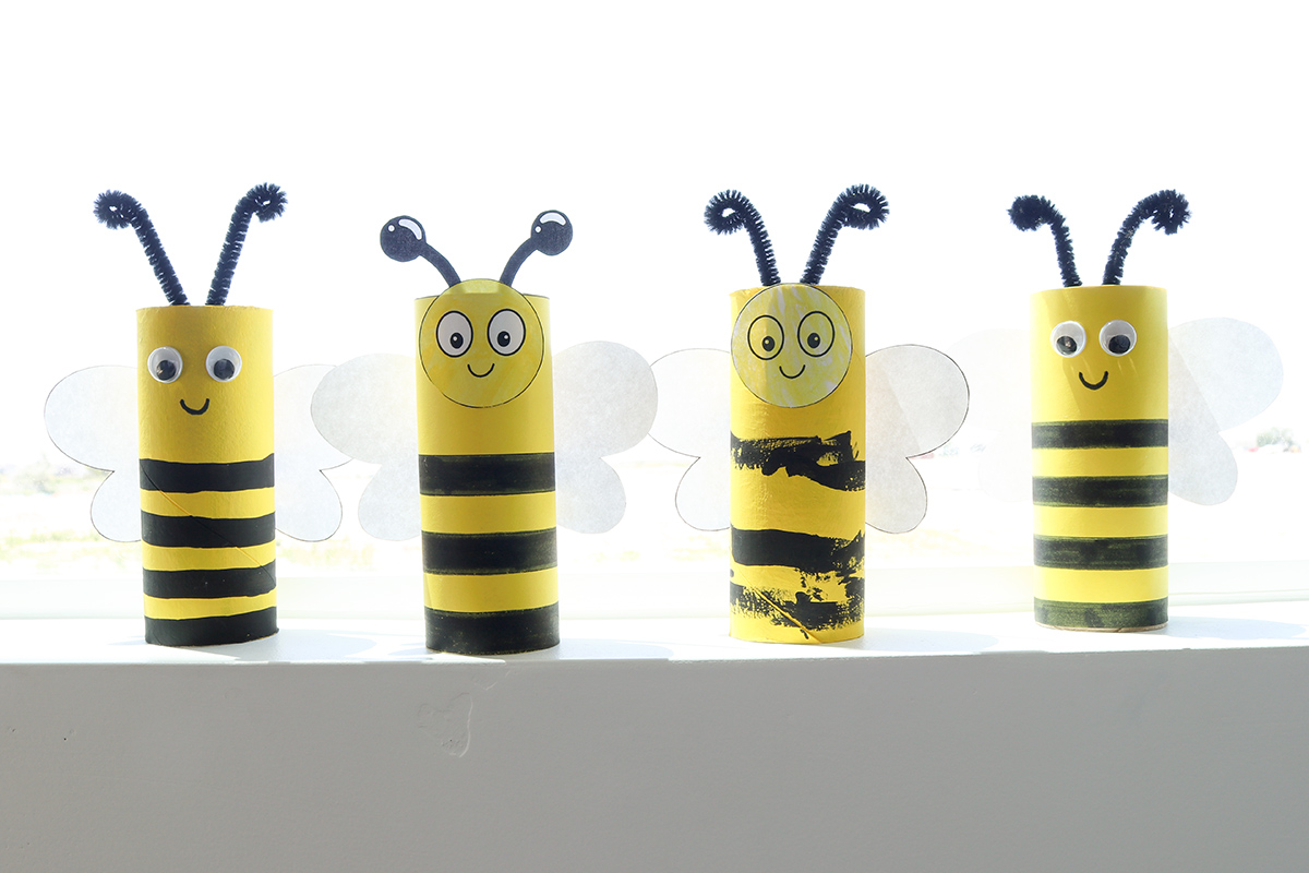 Easy Bee Toilet Paper Roll Craft for Kids - Mom in Pajamas