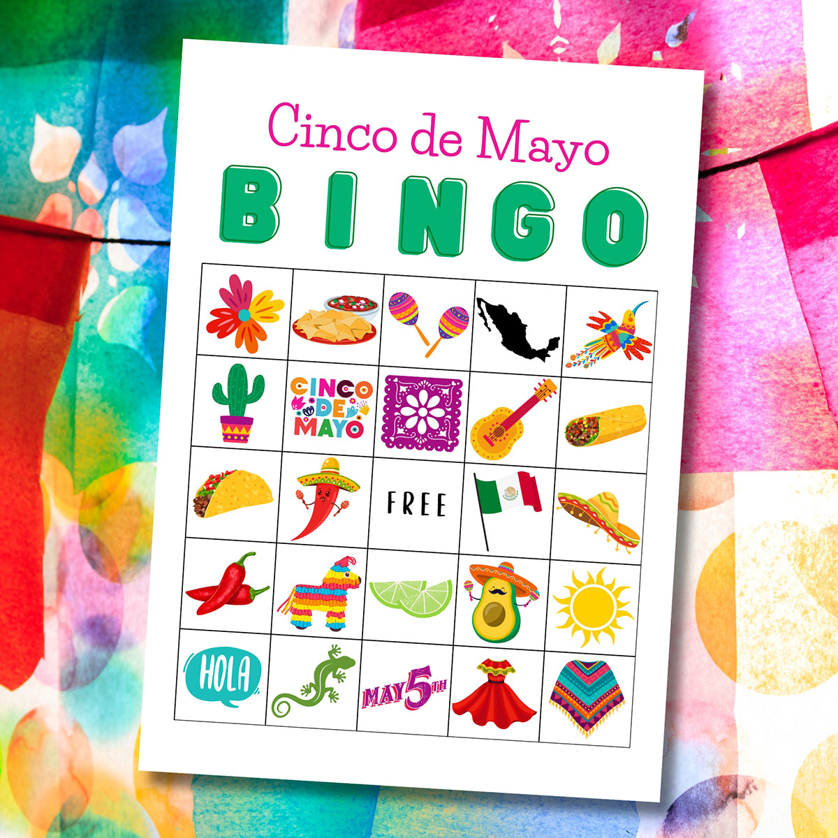 Free Printable Cinco de Mayo Bingo Game Cards - Mom in Pajamas