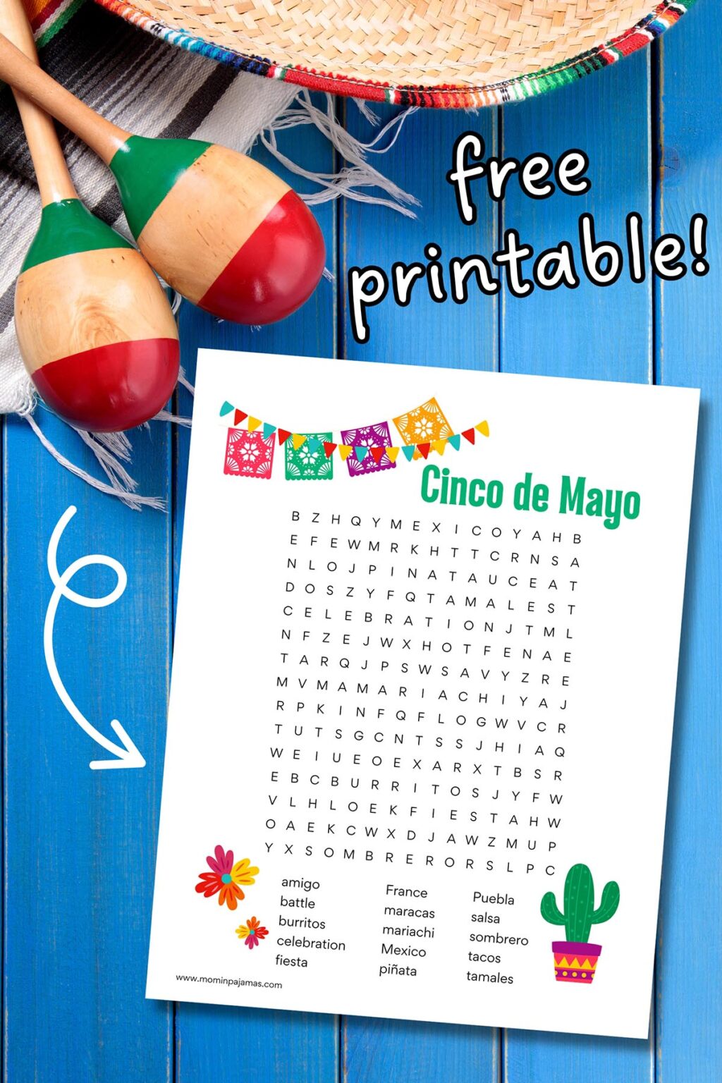 Free Printable Cinco de Mayo Word Search Puzzle - Mom in Pajamas