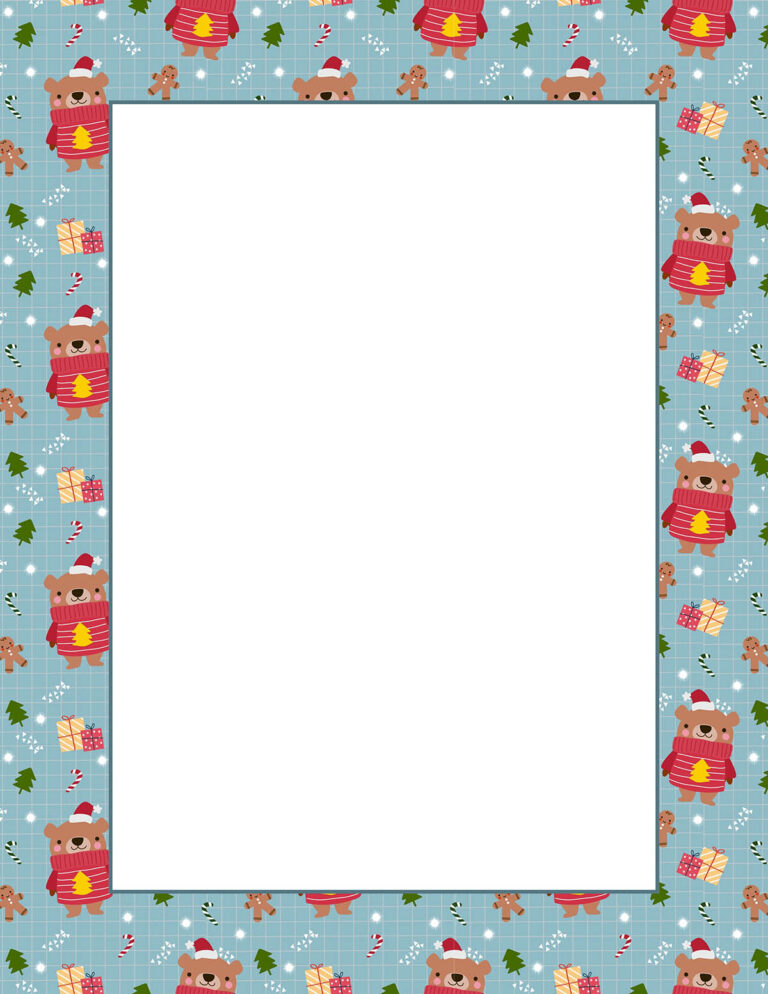 Free Printable Christmas Borders - 40 Border Templates - Mom in Pajamas