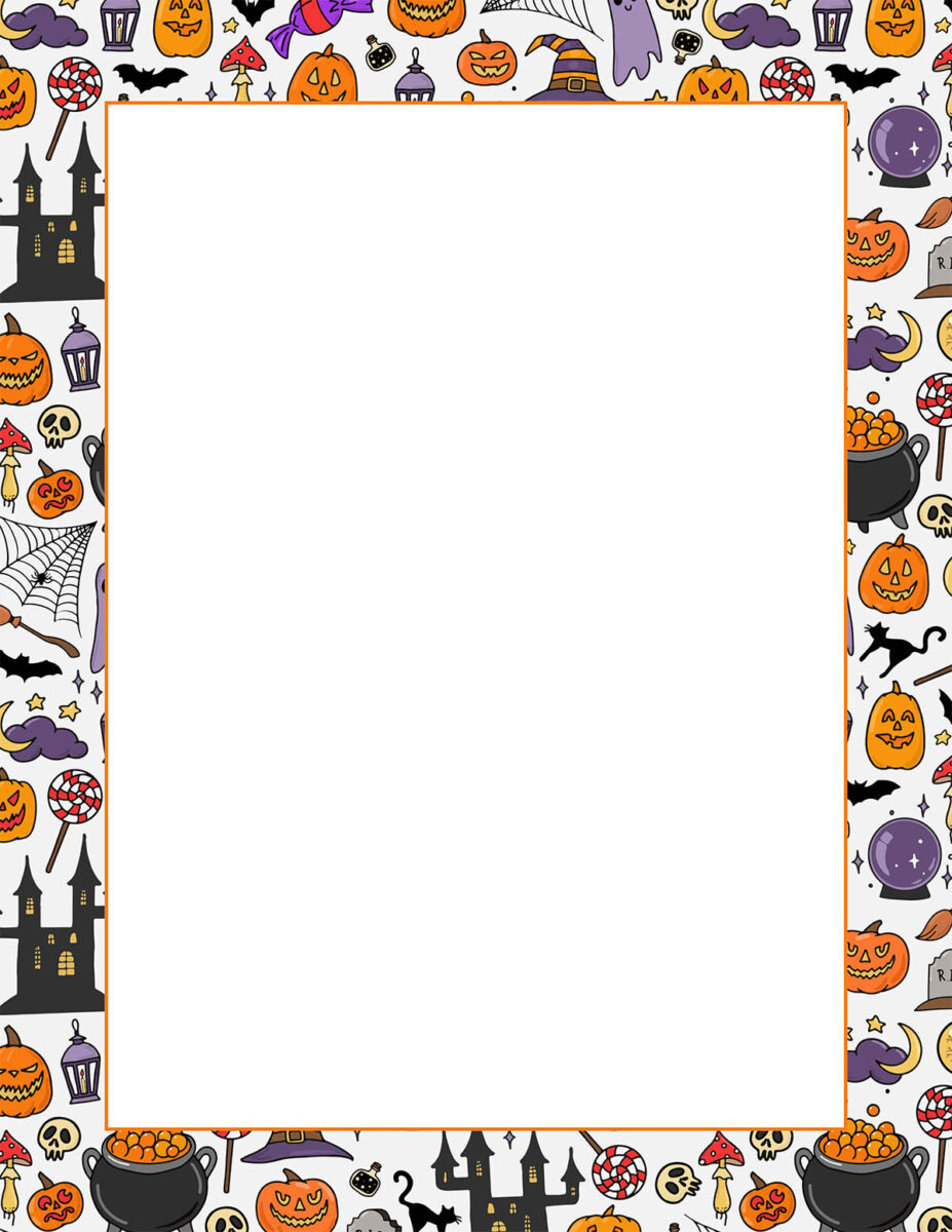 Free Printable Halloween Borders - 30 Border Pages - Mom in Pajamas