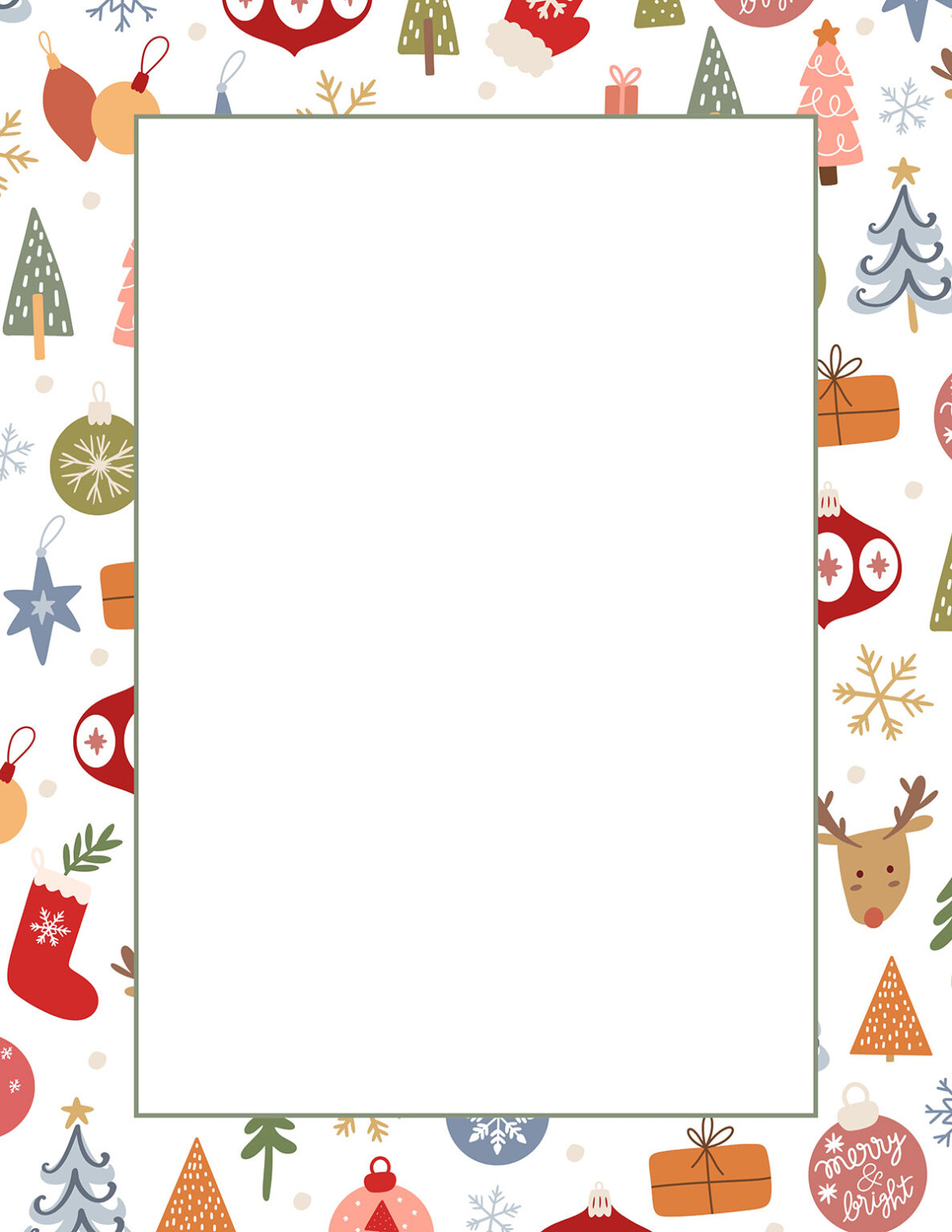 Free Printable Christmas Borders - 40 Border Templates - Mom in Pajamas