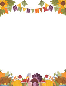 Free Printable Thanksgiving Borders - 20 Border Pages - Mom in Pajamas