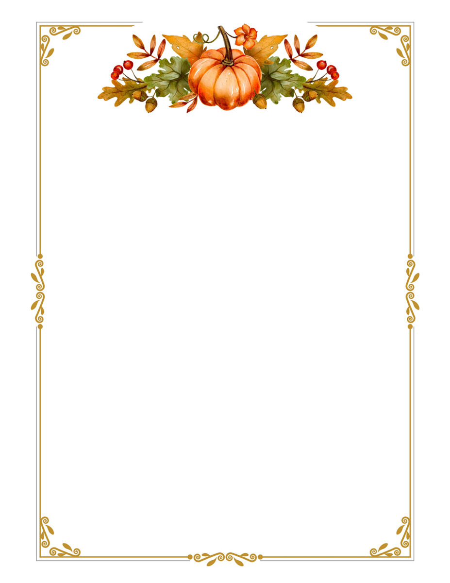 Free Printable Thanksgiving Borders - 20 Border Pages - Mom in Pajamas