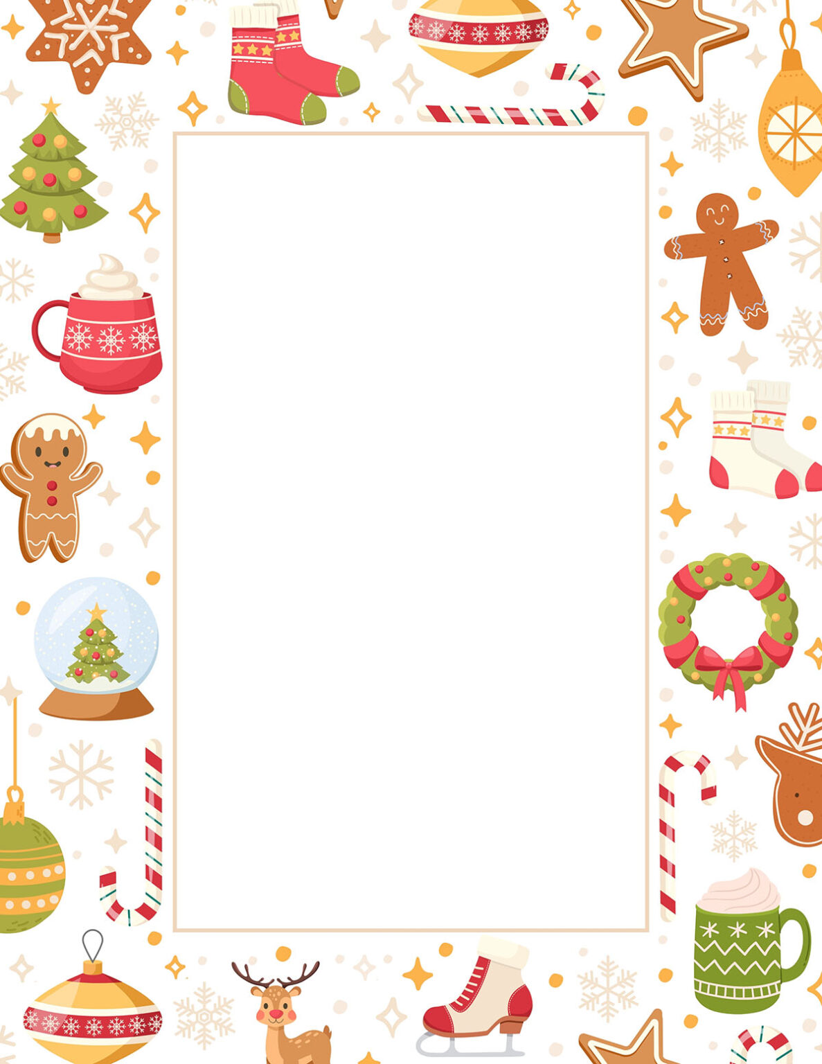 Free Printable Christmas Borders - 40 Border Templates - Mom in Pajamas