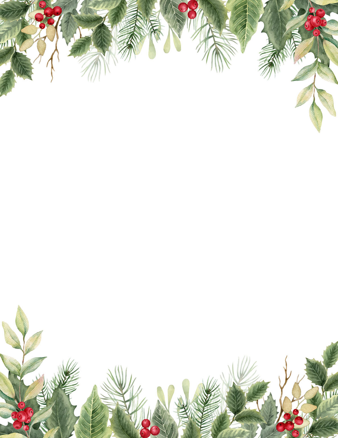 Free Printable Christmas Borders - 40 Border Templates - Mom in Pajamas