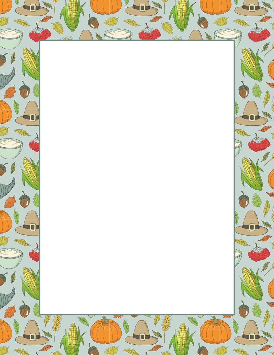 Free Printable Thanksgiving Borders - 20 Border Pages - Mom in Pajamas